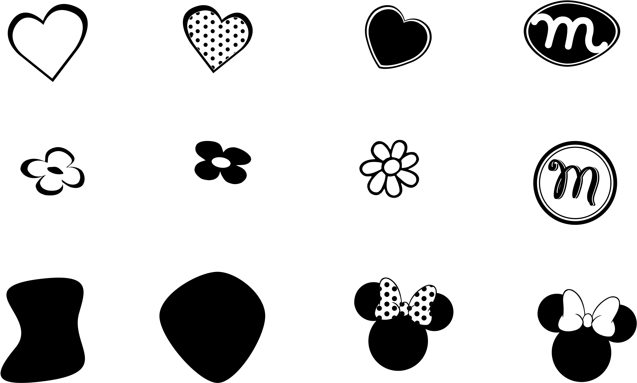 Download Transparent Minnie Mouse Black And White Clipart - Free Vector ...