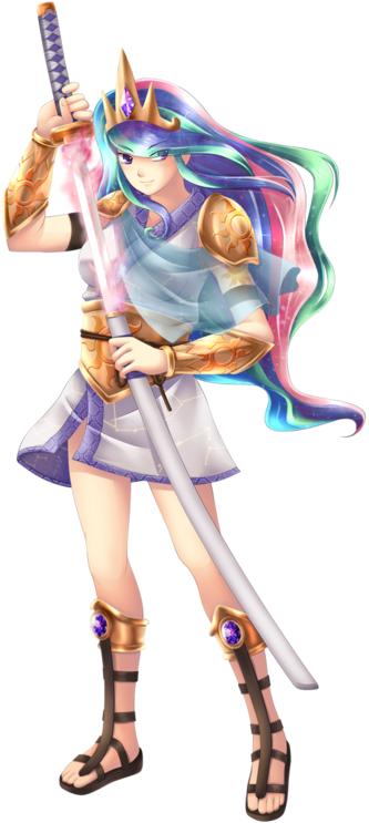 Download Drawn Katana My Little Pony - Princess Celestia Human Warrior ...