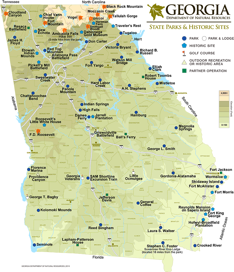 Download Georgia State Parks Map - ClipartKey