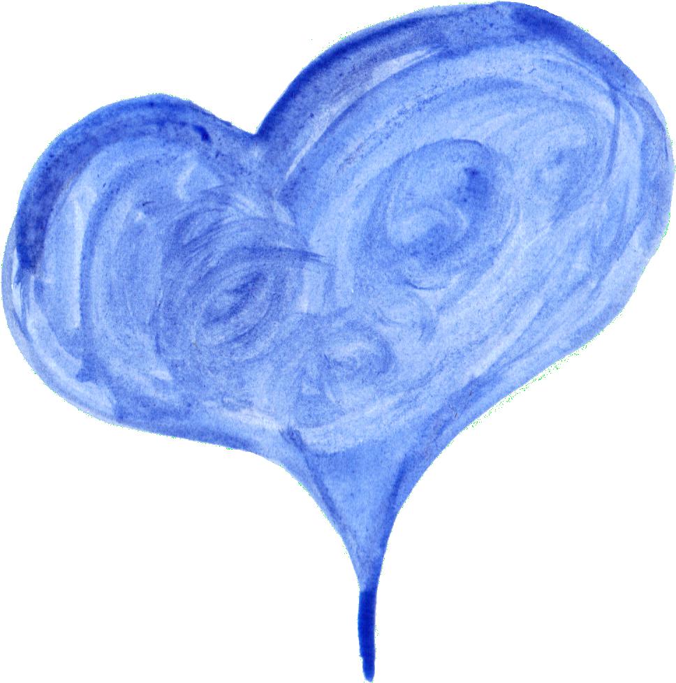 Download Watercolor Painting Blue - Blue Watercolor Heart Transparent ...