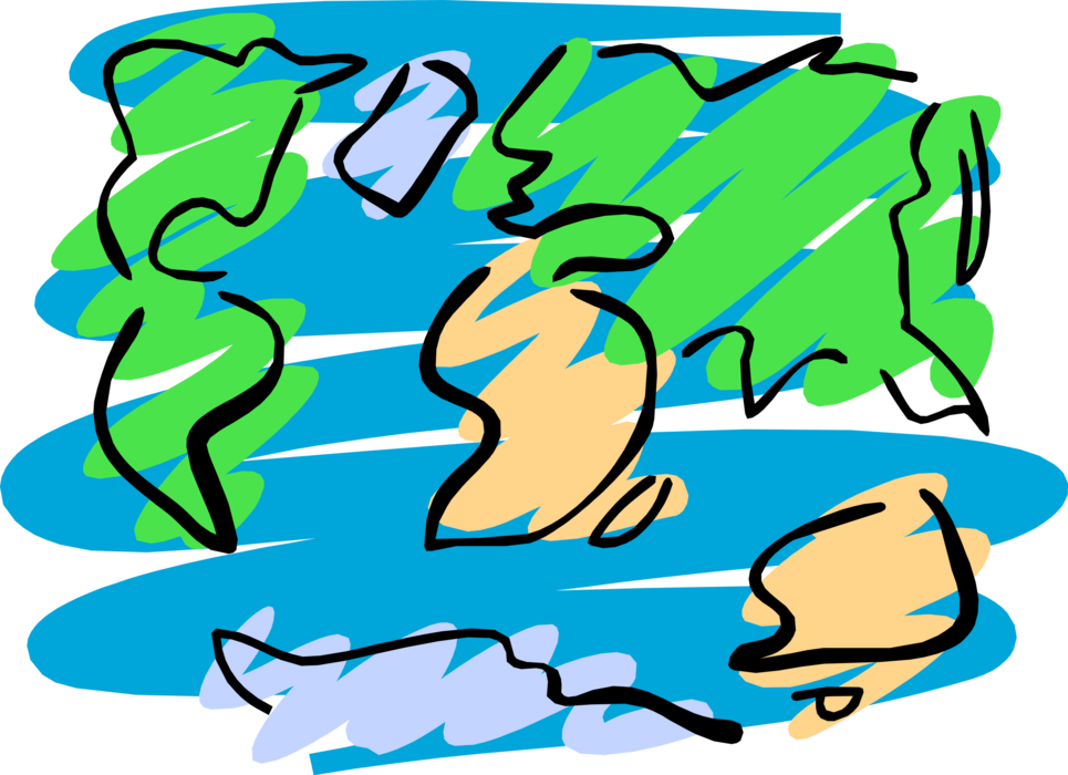 Download Vector Illustration Of World Map Of Earth With Continents ...