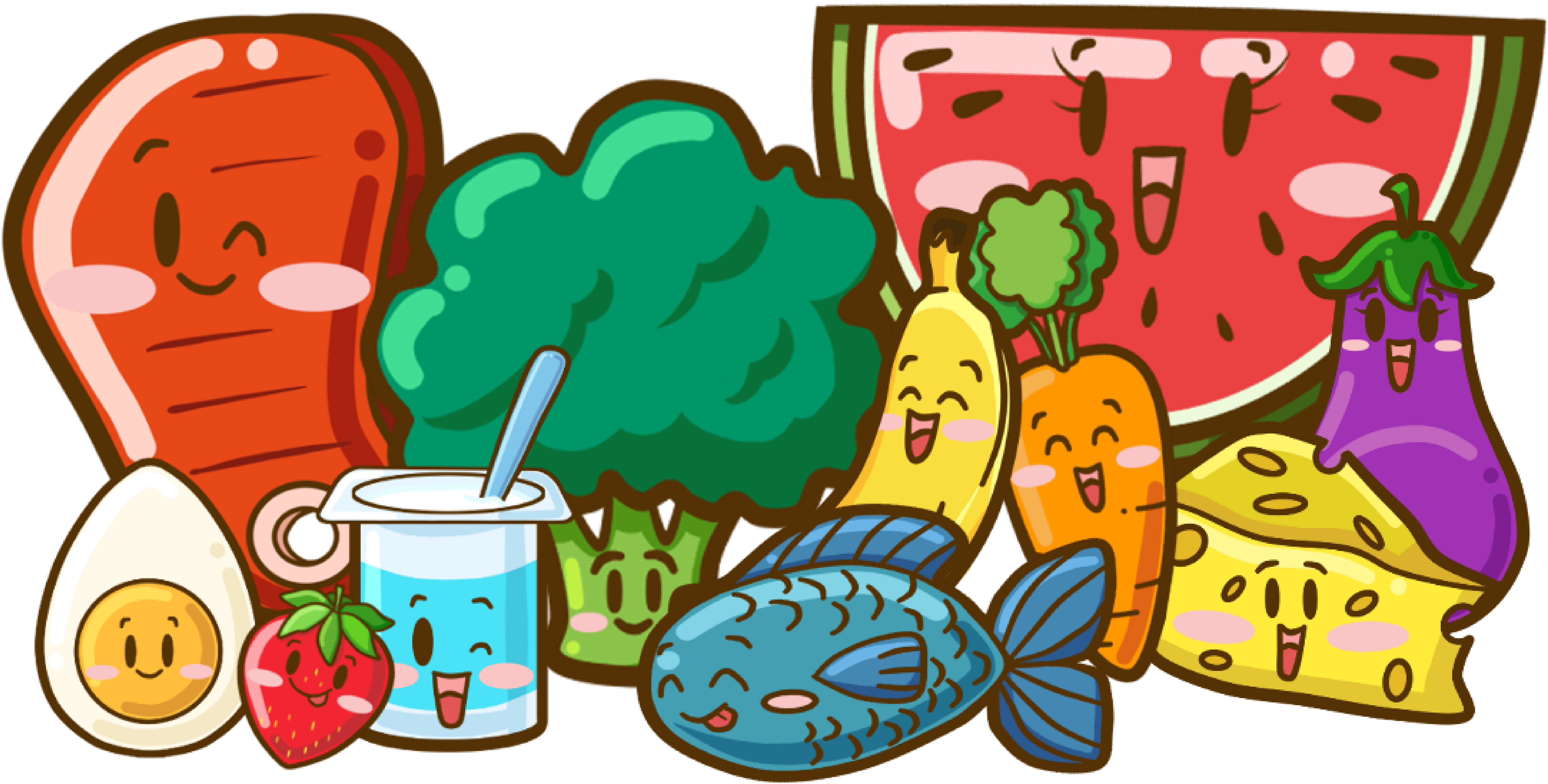 Download Kawaii Imagenes De Comida Saludable - ClipartKey