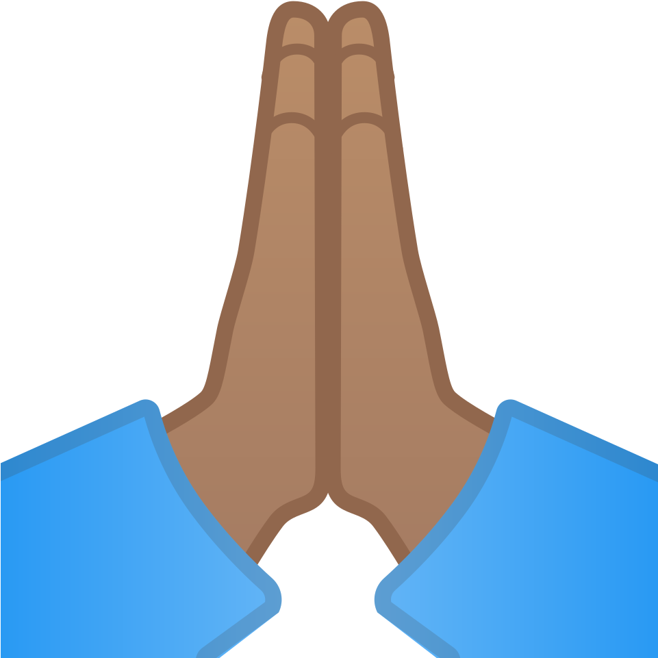 Download Folded Hands Medium Skin Tone Icon - Pray Hands Emoji Png ...