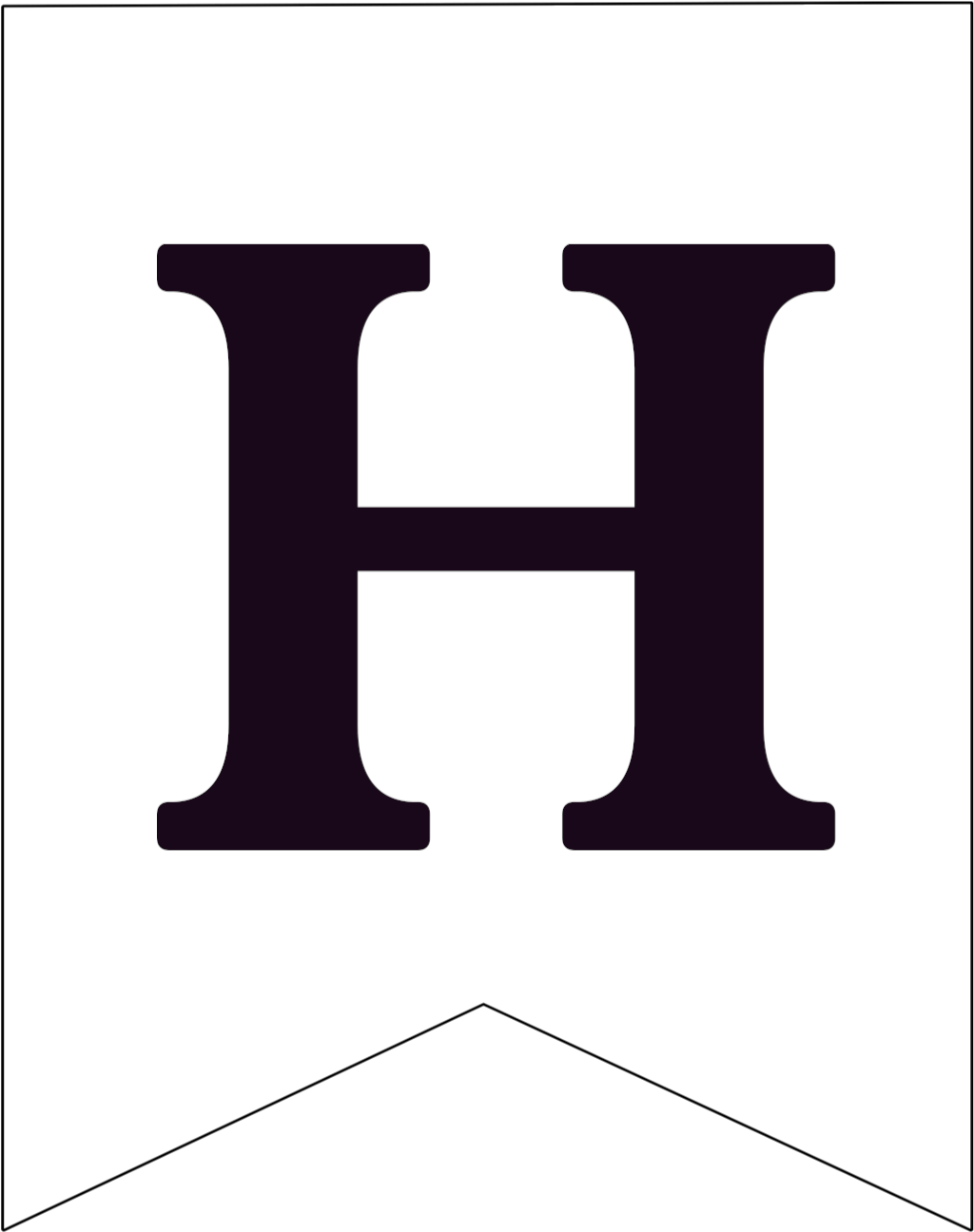 Download Free Printable Black And White Pennant Banner Letter - ClipartKey