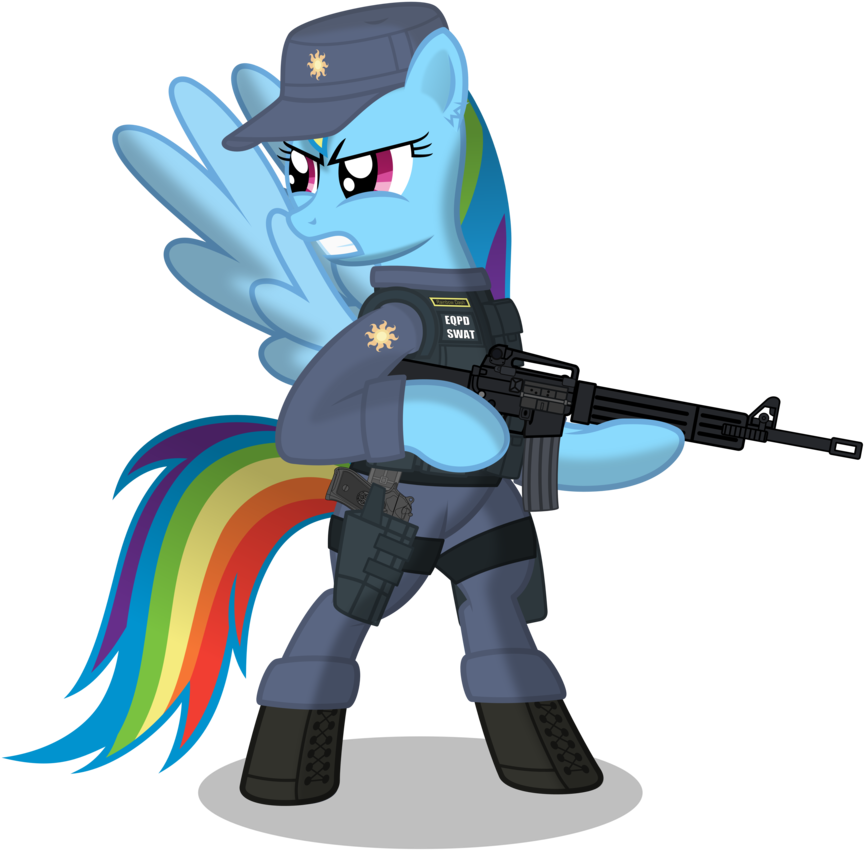 Download Transparent Swat Team Png - My Little Pony Rainbow Dash Gun ...