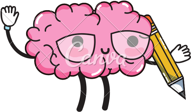 Download Kawaii Happy Brain With - Cartoon Cute Brain Drawing - ClipartKey