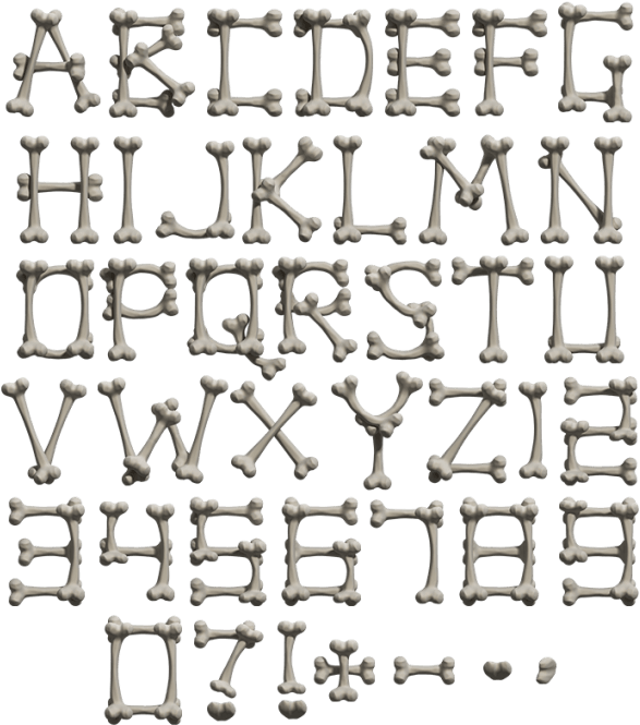 Download Clip Art Buy Bone To Create - Bone Letters - ClipartKey