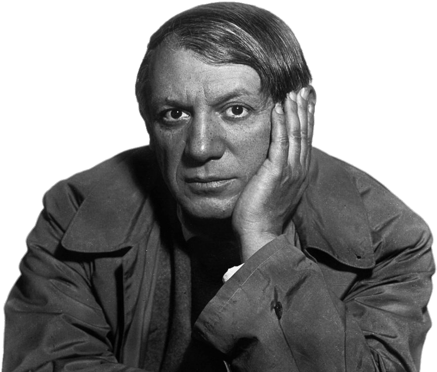 Download Pablo Picasso Head Resting On Hand - Pablo Picasso - ClipartKey