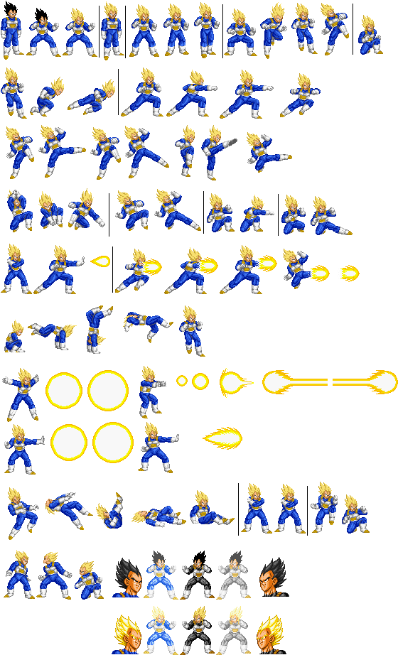 Download Vegeta Super Saiyan Sprite Sheet - ClipartKey
