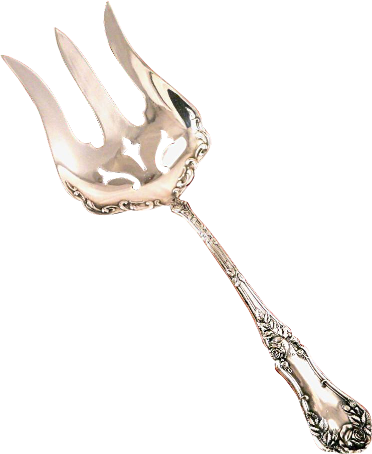 Download Vintage Silver Plate Flatware Rose Pattern - ClipartKey