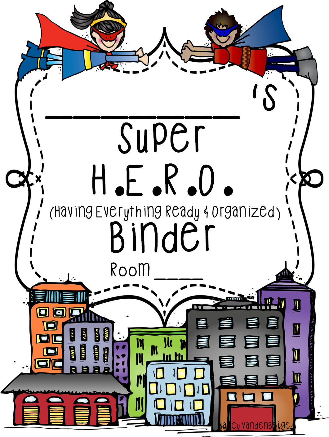 Download Binder Clipart Class - Superhero Binder Cover Page - ClipartKey