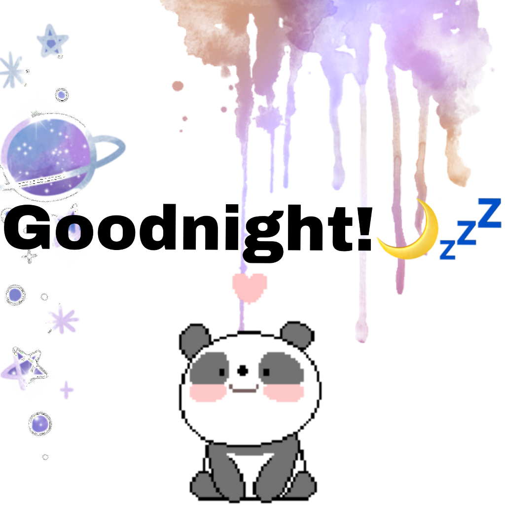 Download #goodnight #night #panda #nighttime #space #sticker - Dripping ...