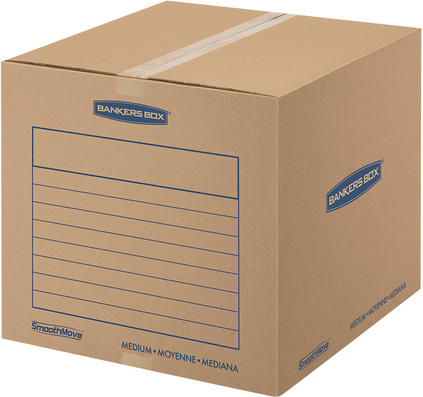 Download Transparent Moving Boxes Clipart - Medium Bankers Box - ClipartKey