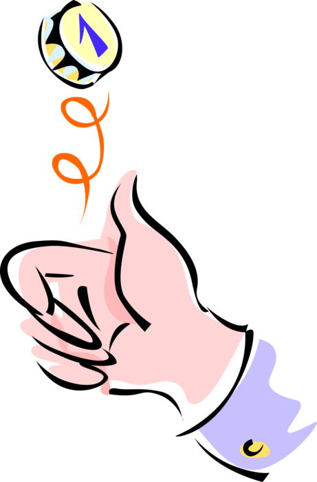 Download Vector Illustration Of Hand Flipping Money Coin In - Toss Coin ...