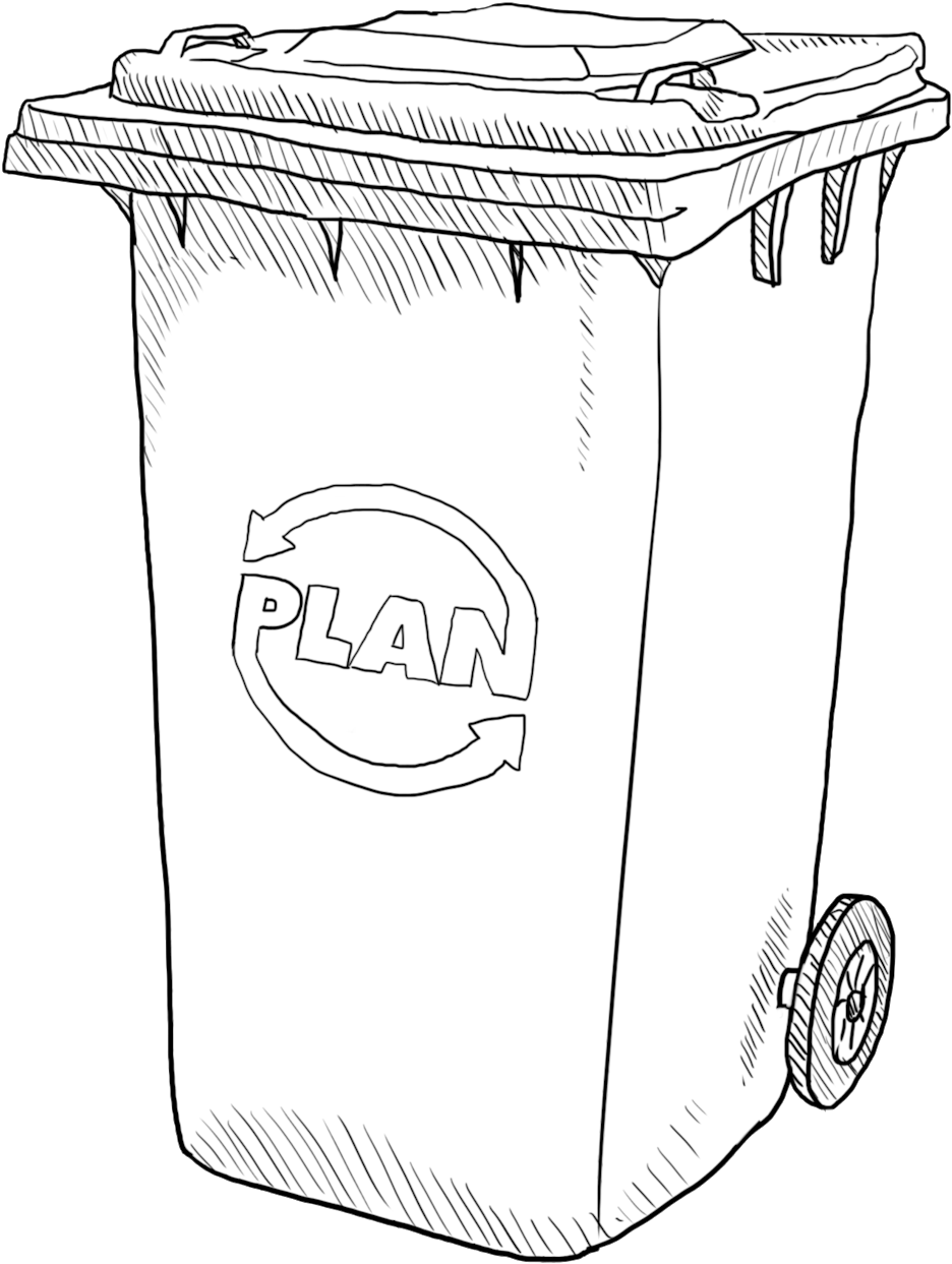 Download Transparent Garbage Can Clipart - Sketch - ClipartKey