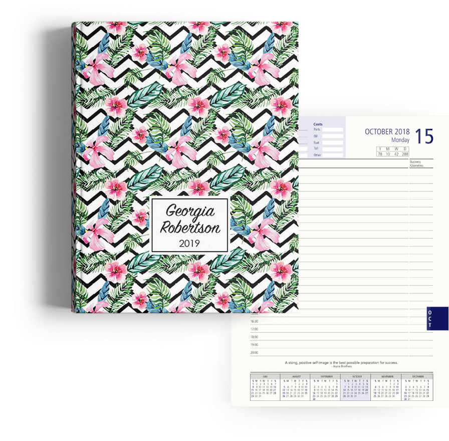 Download Floral Zig Zag Diary A4 - Paper - ClipartKey