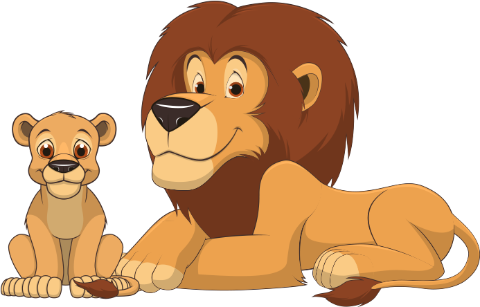 Download Clipart Gülen Aslanlar - Lion And Baby Clipart - ClipartKey