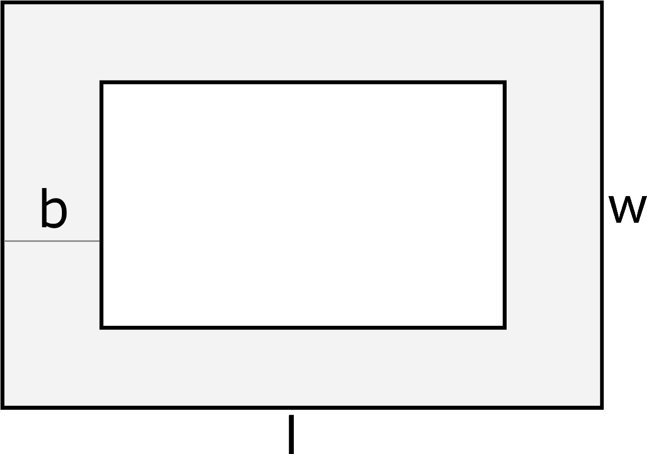 Download Diagram Of A Border Showing L= Outer Length, W= Outer - Circle ...