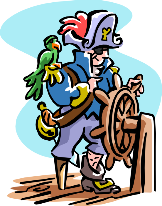 Download Vector Illustration Of Swashbuckling Buccaneer Wooden ...