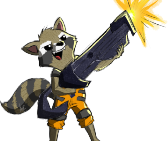 Download Rocket Raccoon Clipart Cute - Rocket Raccoon Gun Draw - ClipartKey