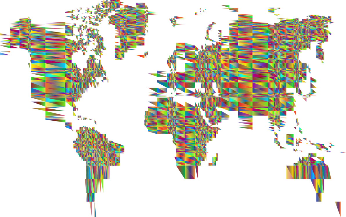 Download World Map Detailed Mesh Minus Ocean - World Map Mono Color ...