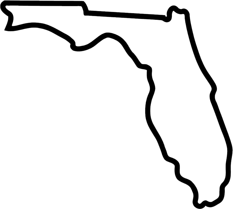 Download Clip Art Outline Of Florida - Transparent Florida State ...