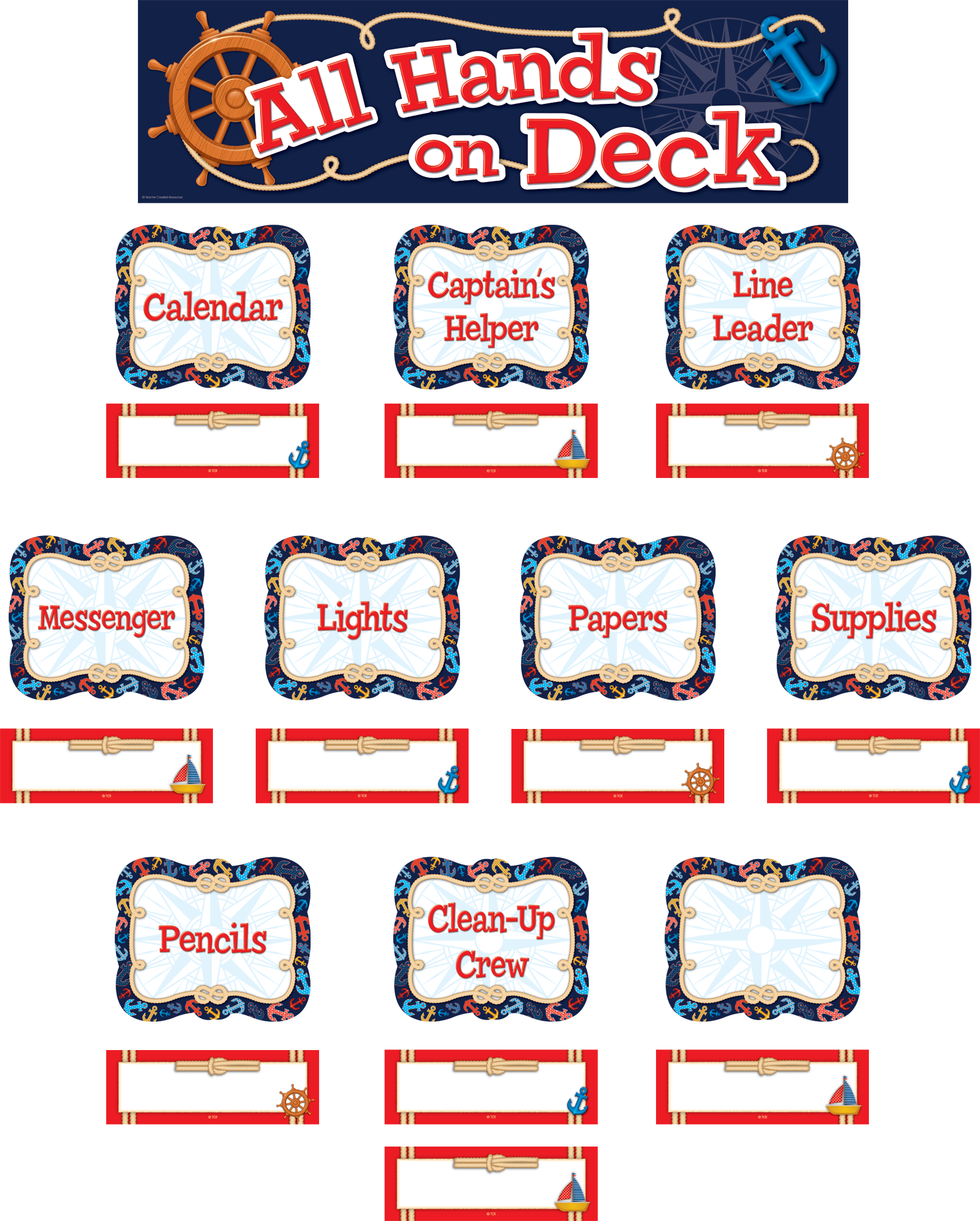 Download Nautical Theme Classroom Jobs - ClipartKey