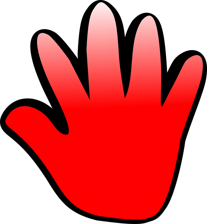 Download Hand, Fingers, Red, Halt, Silhouette, Palm, Stop - ClipartKey