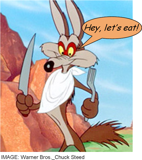 Download Wile E Coyote Lets Eat Wile E Coyote Eating Clipartkey