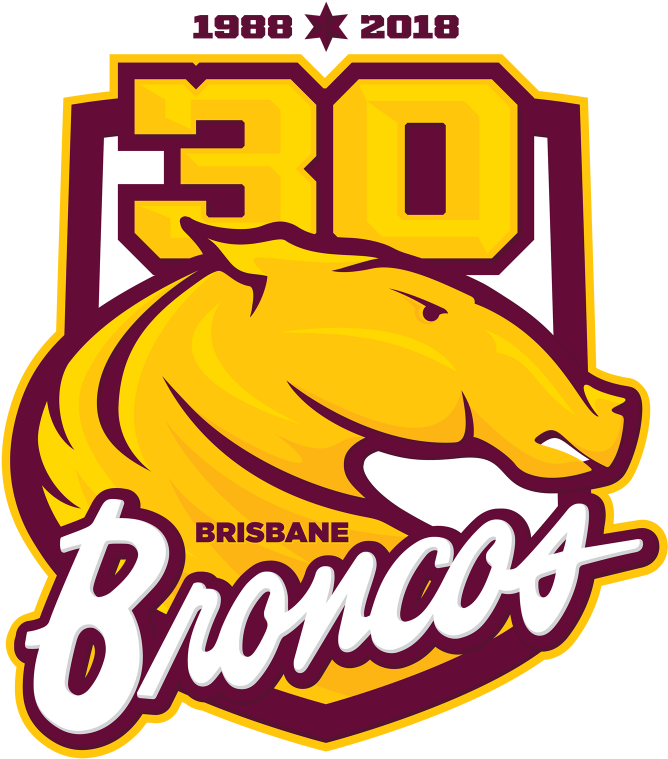 Download Brisbane Broncos 30 Years Logo - ClipartKey