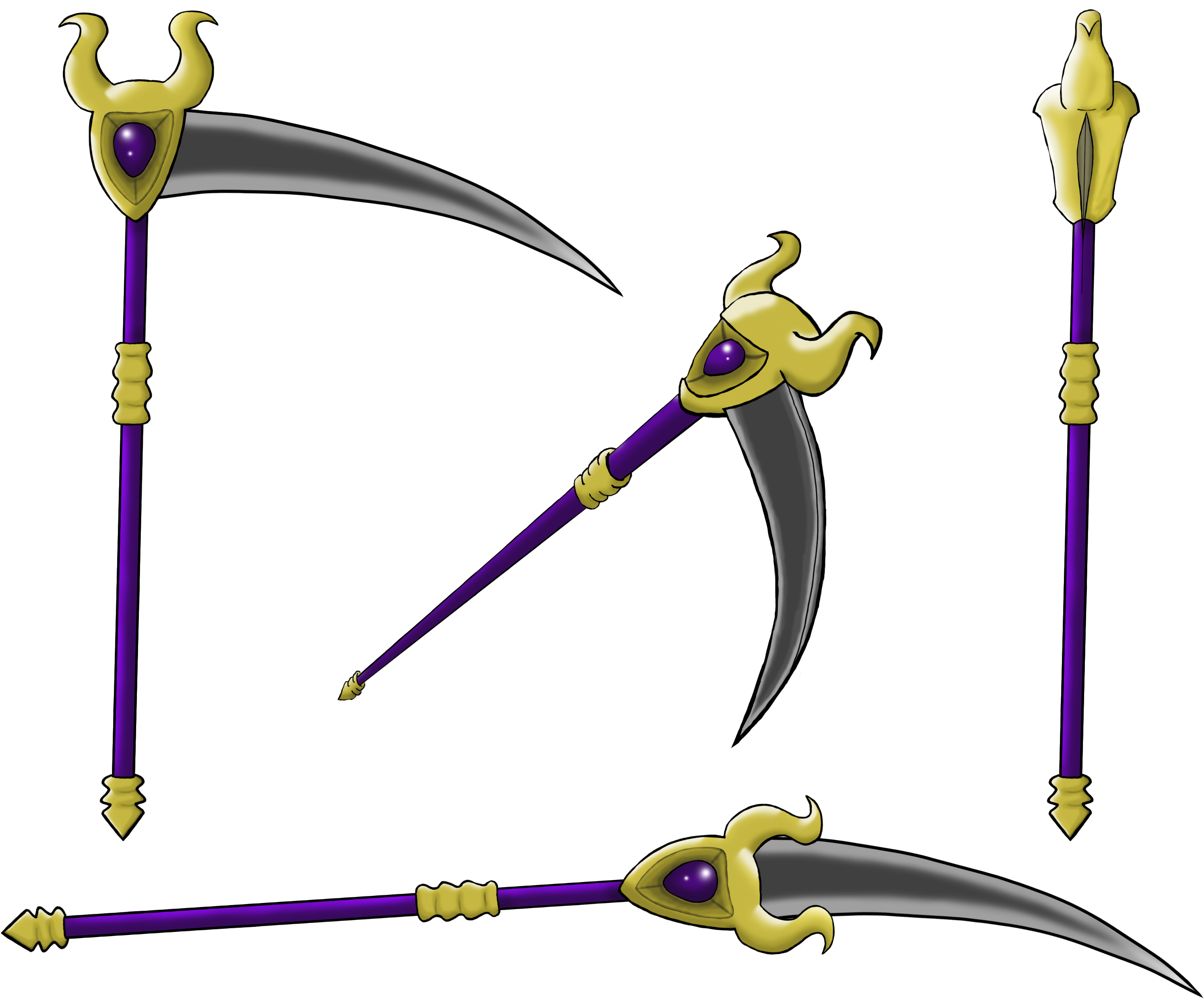 Download Transparent Scythe Clipart - 2d Scythe - ClipartKey