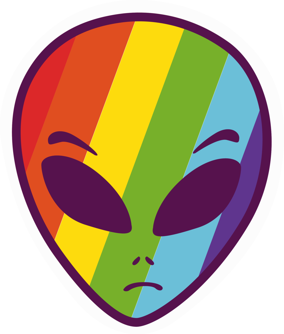 Download Transparent Alien Face Png - Rainbow Alien Png - ClipartKey