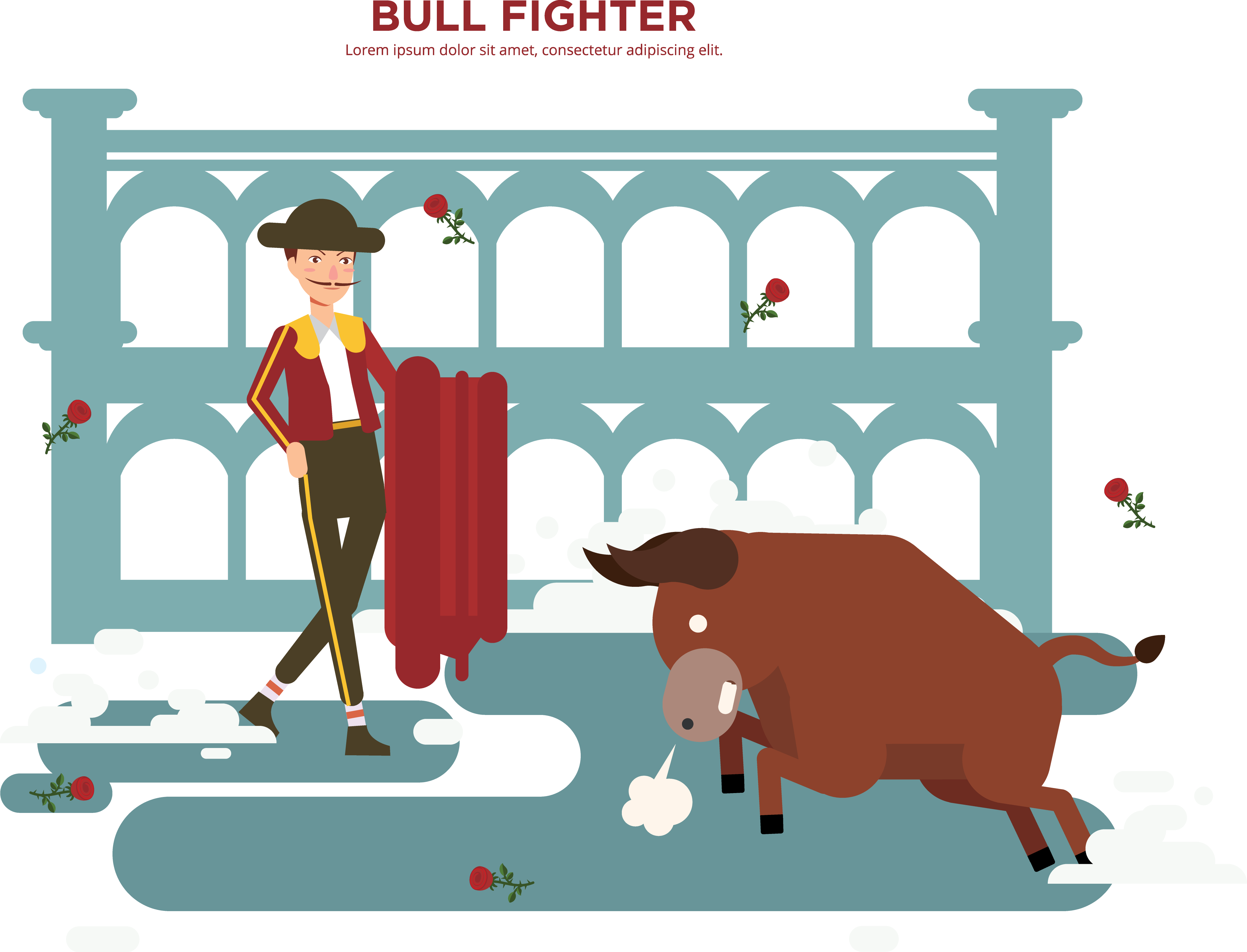 Download Bullfighting Cattle Bullfighter Clip - Cartoon - ClipartKey