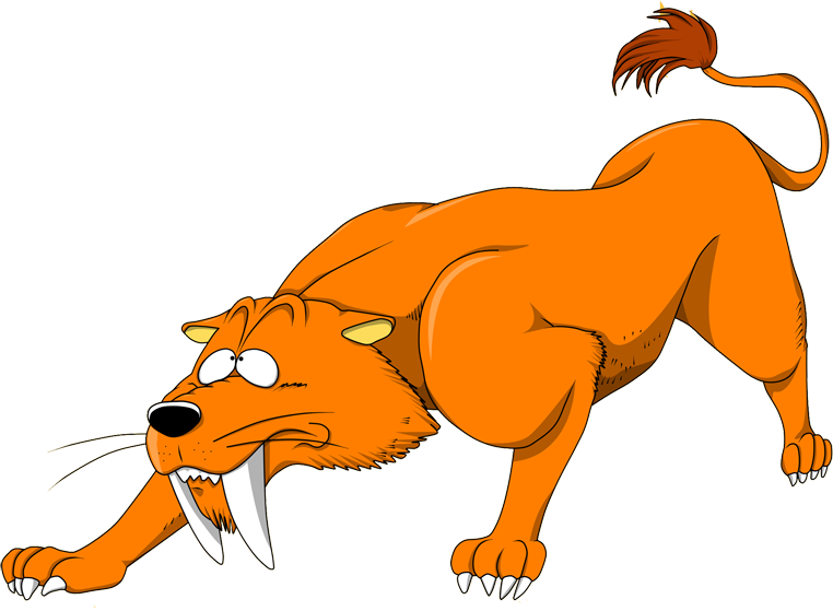 Download Transparent Saber Tooth Tiger Png - Sabre Tooth Tiger Cartoon ...