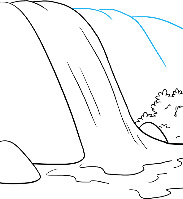 Download How To Draw Waterfall - Easy To Draw Water Fall - ClipartKey