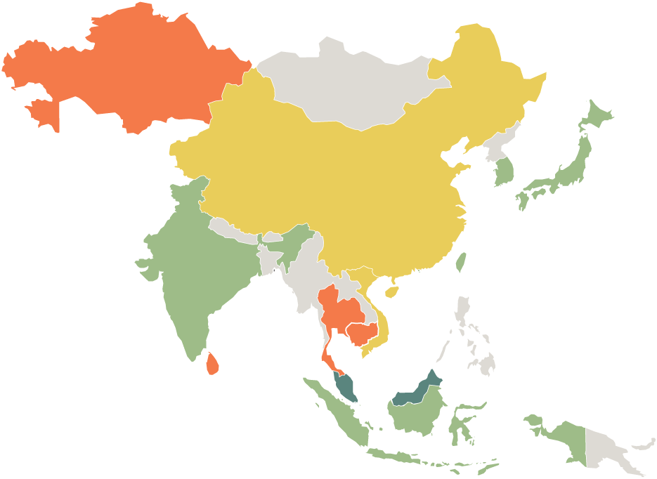 Download Transparent Asia Png - Asia Map Grey - ClipartKey