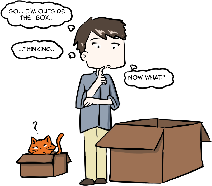 Download Think Outside The Box Cartoon - ClipartKey