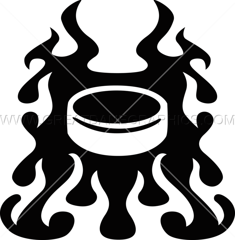 Download Clip Art Flaming Hockey Puck Clipart - Illustration - ClipartKey