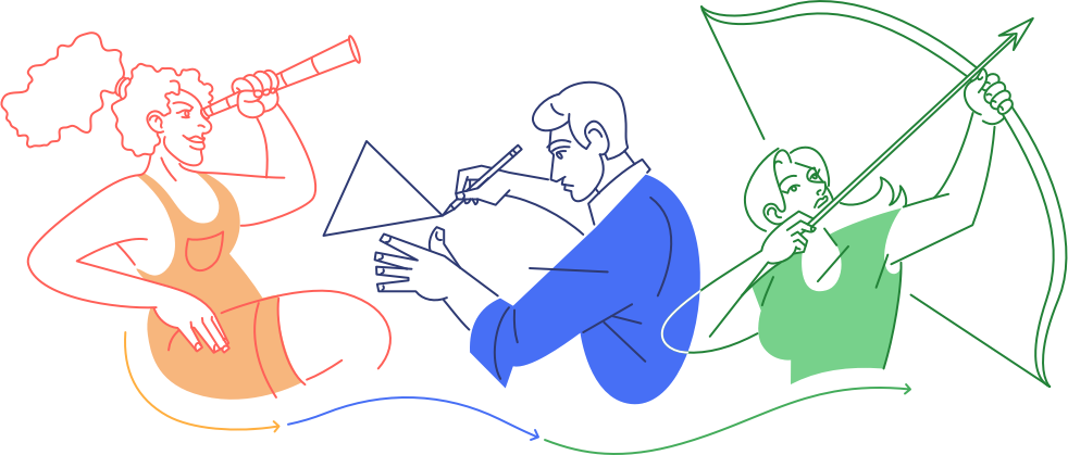 Download Illustration Of Three People, Left To Right - Cartoon - ClipartKey