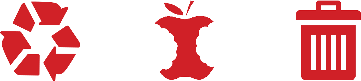 Download Recycle, Bitten Apple Core, And Trash Can - Emblem - ClipartKey