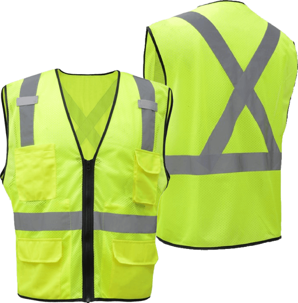 Download Utility Safety Vest With X Back Relective Taping And - Vest ...