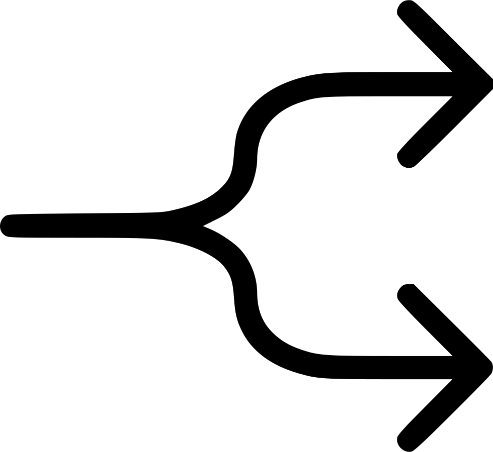 Download Arrows Divide Svg Icon - Divided Arrow - ClipartKey