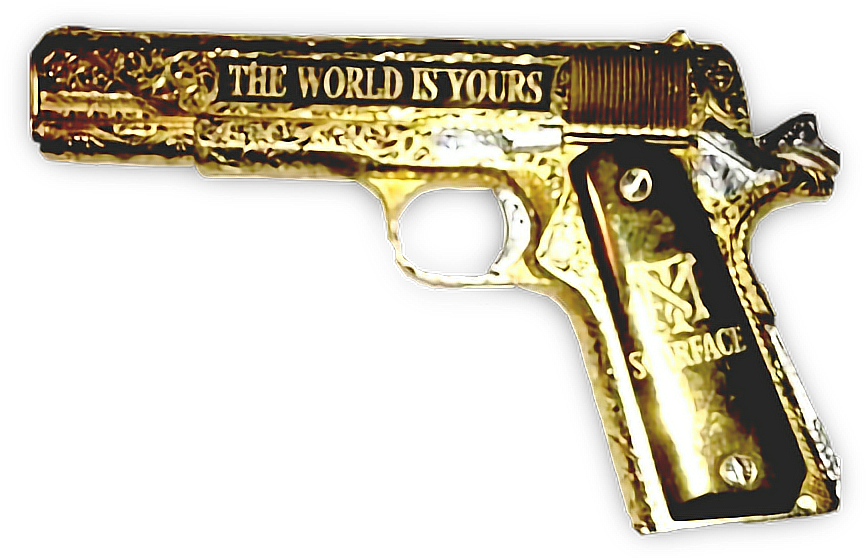 Download Transparent Scarface Clipart - Scarface Gold Gun - ClipartKey