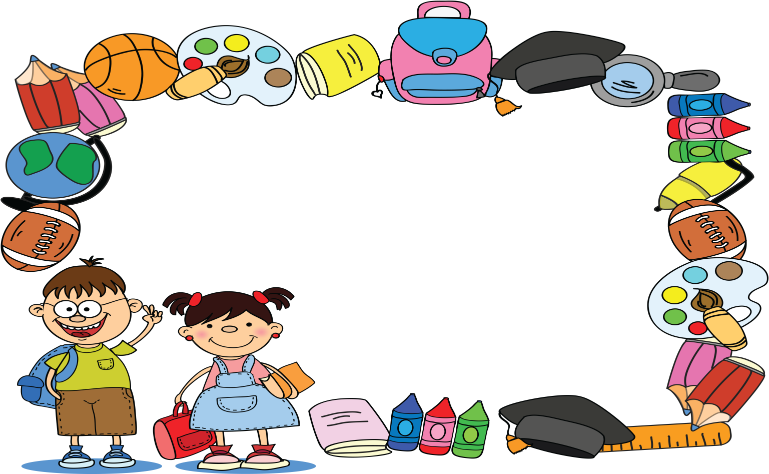 Download Kindergarten Clipart Certificate - School Kids Border Design ...