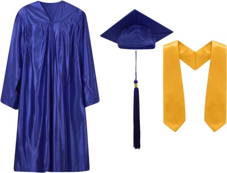 Download Academic Gown Royal Blue - ClipartKey