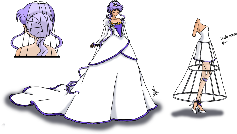 Download Kousagi"s Wedding Dress By Nads6969 - Cartoon - ClipartKey