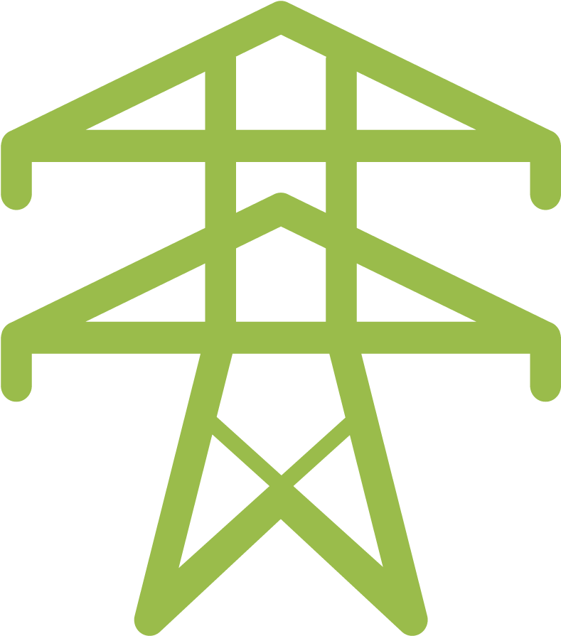 Download Green Power Tower Icon - Electricity Grid Symbol Png - ClipartKey