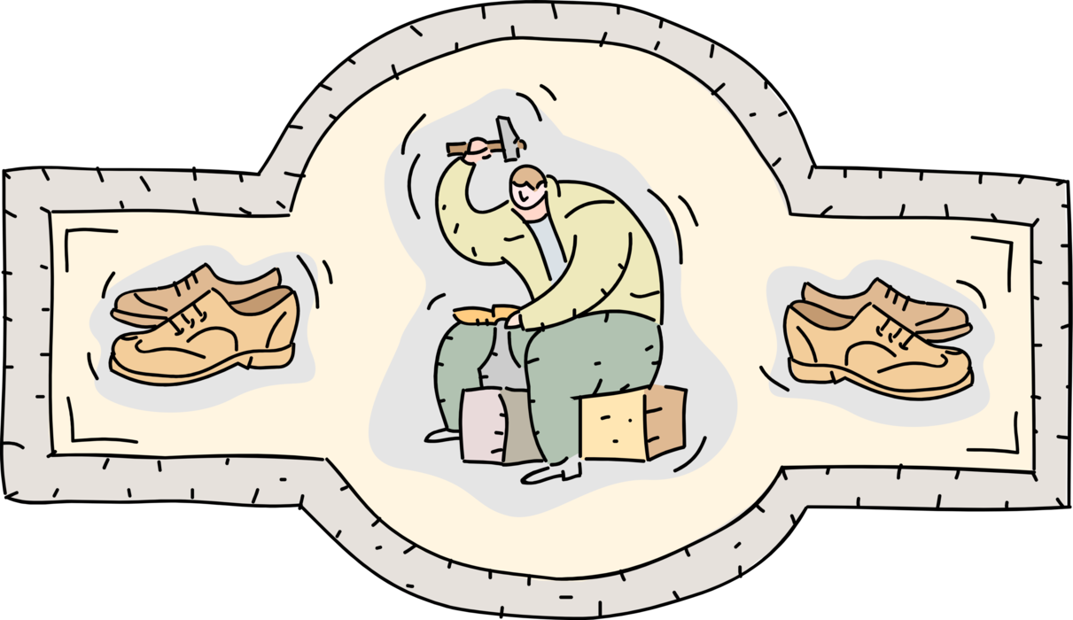 Download Vector Illustration Of Cobbler Shoemaker Hammers Footwear ...