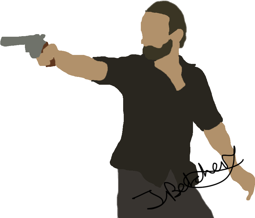 Download Transparent Rick Grimes Png - Shoot Rifle - ClipartKey