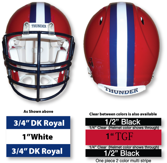 Download Football Helmet Stripe Decals - ClipartKey